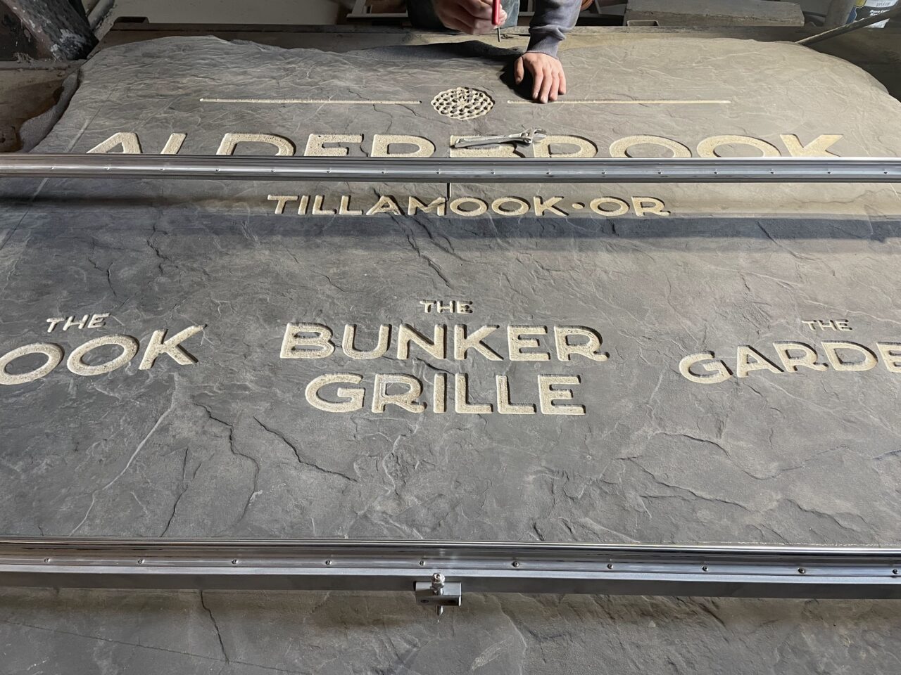 Custom Concrete Engraved Signs CNC Concrete Stones Tablets